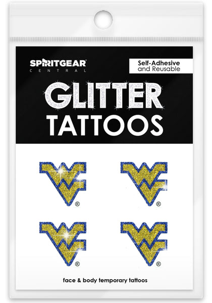 West Virginia Mountaineers Glitter Tattoos 4 Pack | Spirit Tattoos ...